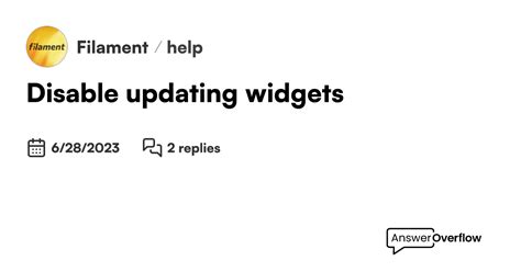 Disable Updating Widgets Filament