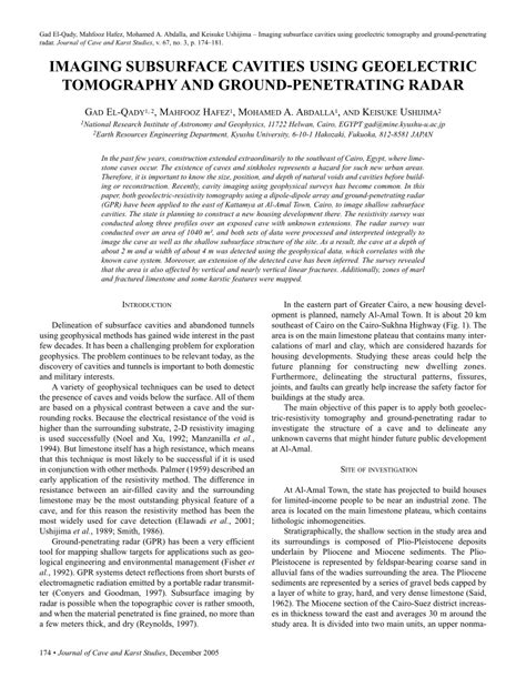 Pdf 14 Imaging The Subsurface Cavities Using Geoelectrical Tomography And Gpr Survey 2005 G