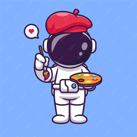 귀여운 우주 비행사 그림 만화 벡터 아이콘 일러스트 패션 아이콘 개념 절연 프리미엄 플랫 무료 벡터