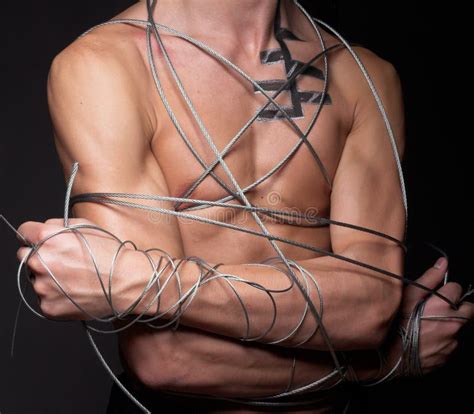 Muscled Man Bound With Rope Stock Image Image Of Blue Erotica 15338745