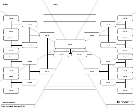 Nueva Plantilla De Diagrama De árbol De Página 2 Blanco Y Negro