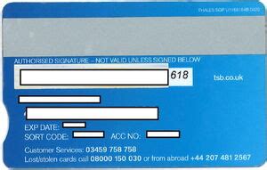Bank Card VISA TSB Debit Card TSB Bank United Kingdom Of Great Britain Northern IrelandCol