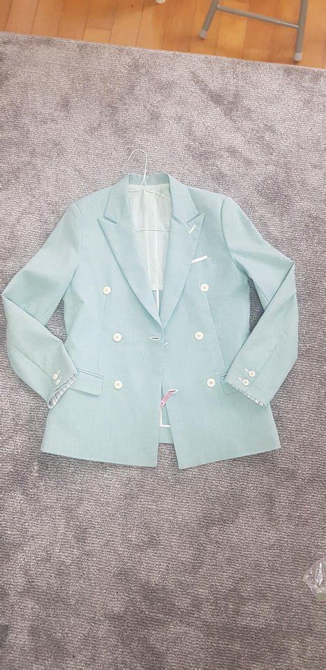 남녀공용 더블마이 자켓 슬림핏 민트색 꿀득템 헬로마켓