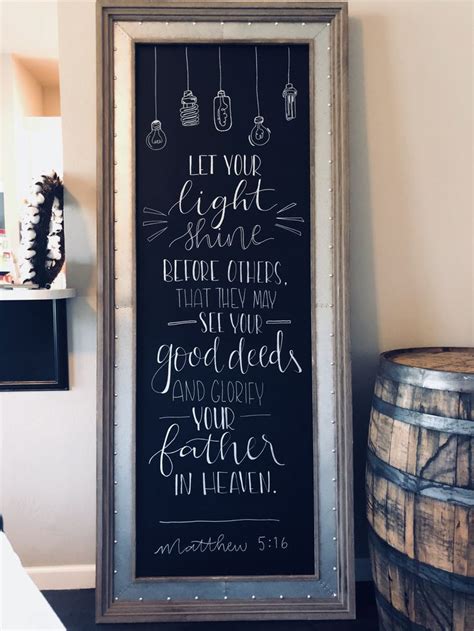 Christian Chalk Board Ideas Let Your Light Shine Matthew 516