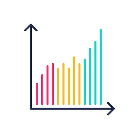 Um gráfico de linhas coloridas com a seta subindo Vetor Premium