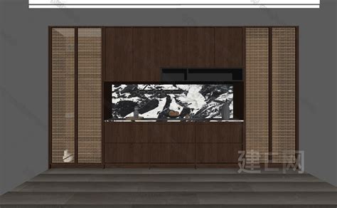 中古风餐边柜模型su模型下载 Id106386400 建e室内设计网