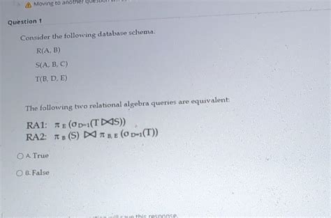 Solved Consider The Following Database Schema