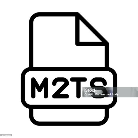 M2ts 파일 아이콘 유형 파일 서명 윤곽선 기호 디자인 아이콘 형식 데이터 벡터 일러스트 레이 션 0명에 대한 스톡 벡터 아트