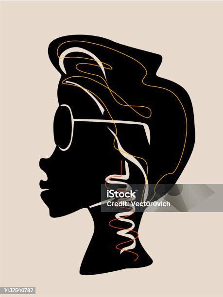 아프리카 계 미국인 추상 여성 초상화 미니멀리스트 현대 트렌드 현대 미술 스타일 벡터 일러스트 그래픽 인쇄 아프리카 문화에 대한 스톡 벡터 아트 및 기타 이미지 Istock