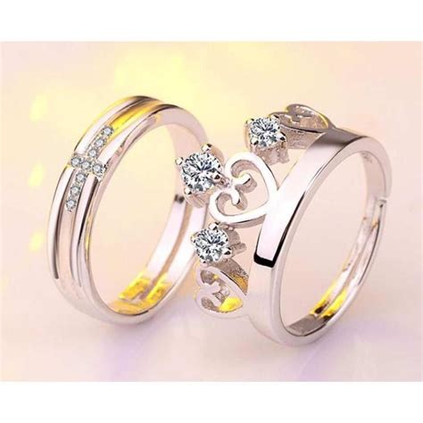 Prince And Princess Crown Couple Finger Ring Bd