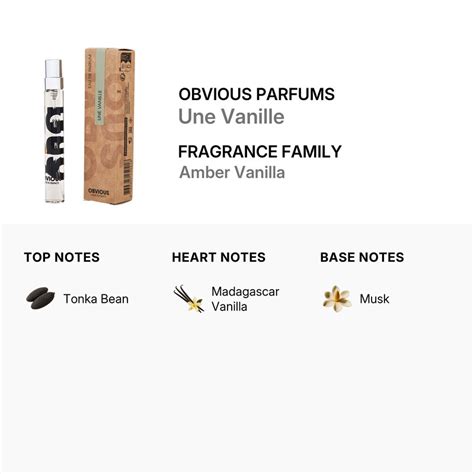 Obvious Parfums Unisex Une Vanille Edp Spray 0033 Oz Fragrances 3760325250418 Fragrances Une