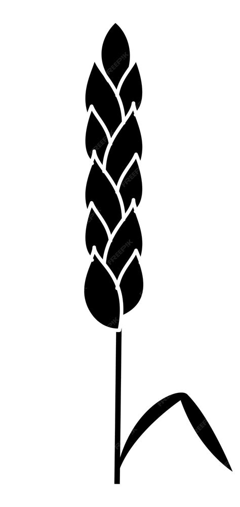 Premium Vector Millet Ear Black Icon Farm Crop Symbol