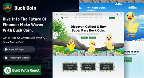 buck coin react website template 2024