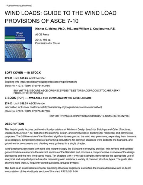 Wind Loads Guide To The Wind Load Provisions Of Asce 7 10 Asce Pdf
