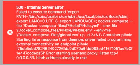 Problem Installing Pihole With Compose Plugin Port 53 Already In Use Docker Openmediavault