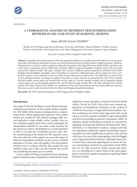 Pdf A Comparative Analysis Of Different Dem Interpolation Methods In