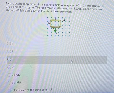 Solved A Conducting Loop Moves In A Magnetic Field Of