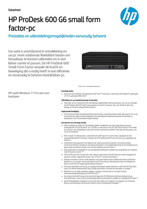 Hp PRODESK G SMALL FORM FACTOR P C