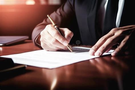 man sign contract make agreement in office stock illustration