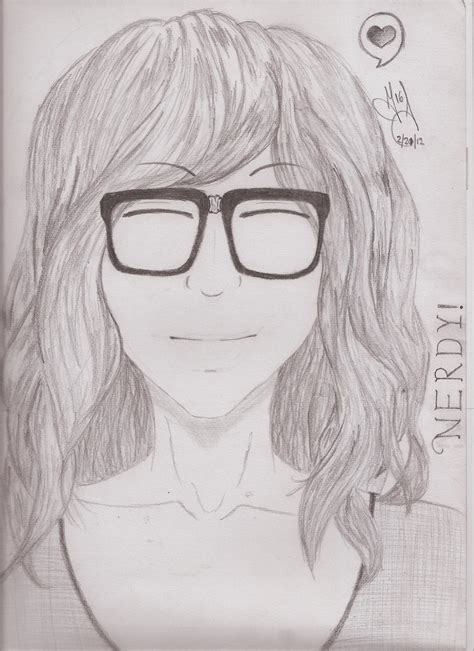 Nerd Girl Drawing
