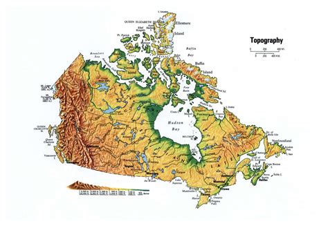 Large Topographical Map Of Canada Canada Large Topographical Map Maps Of All