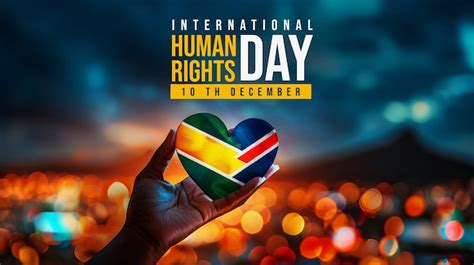 International Human Rights Day Poster With Africa National Flag Art