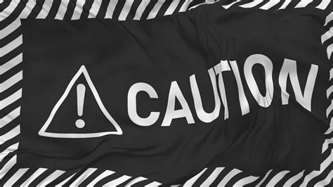 Caution Sign Seamless Looping Background Looped Plain And Bump Texture Cloth Waving Slow Motion