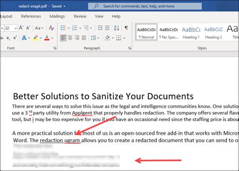 Microsoft Word Redactions And Solutions
