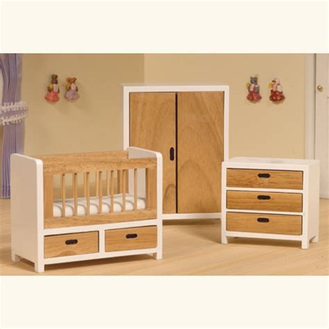 Dolls House Pine Nursery Set Rb Models