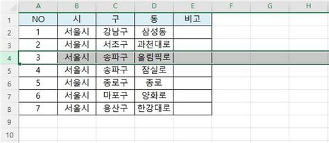 Excel 엑셀 단축키로 행 열 추가하는 방법 Suimsscom
