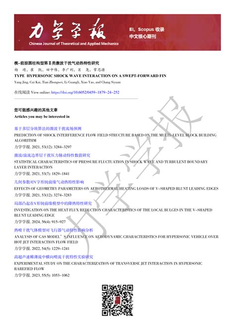 Pdf Type Ii Hypersonic Shock Wave Interaction On A Swept Forward Fin