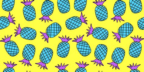 벡터 파인애플 원활한 패턴 그리기 다채로운 여름 테마 배경 유치한 손으로 그린 멀티 컬러 인쇄 준비 패턴에 대한 스톡 벡터 아트