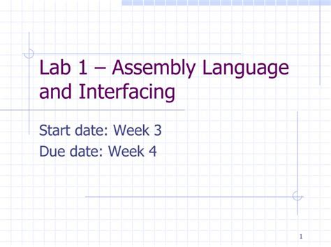 Ppt Lab 1 Assembly Language And Interfacing Powerpoint Presentation