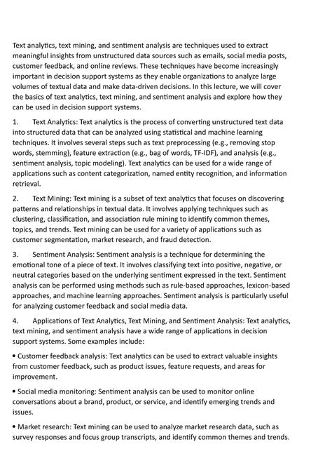 Text Analytics Text Mining And Sentiment Analysis In Decsion Support