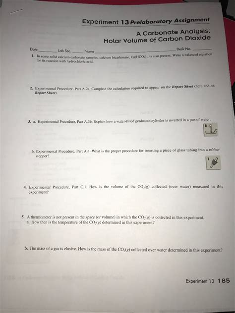 solved experiment 13 prelaboratory assignment a carbonate