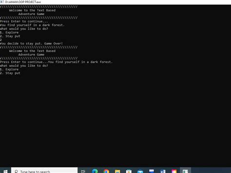 A C Text Based Adventure Game Upwork