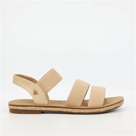 Celia 6 Elastic Flat Sandals Beige Butterfly Feet