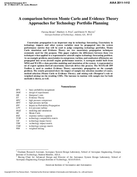Pdf A Comparison Between Monte Carlo And Evidence Theory Approaches For Technology Portfolio