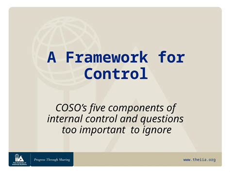 Ppt A Framework For Control Cosos Five Components Of Internal Control And