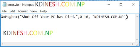 Create Fake Error Message On Windows