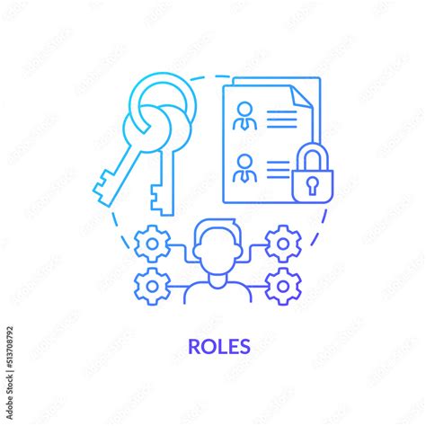 Roles Blue Gradient Concept Icon Identity Management Capability Abstract Idea Thin Line