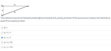 Solved Su Two Coherent Sources Of Monochromatic Light Are