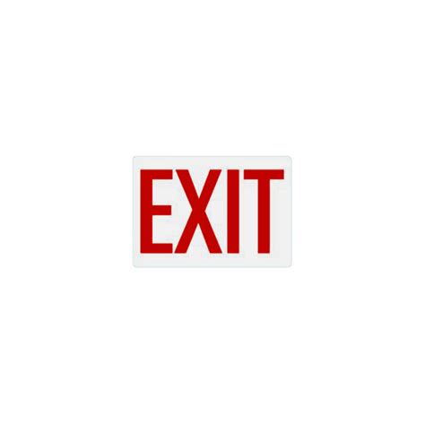 Lavex White Non Reflective Plastic Exit Safety Sign With Red Lettering
