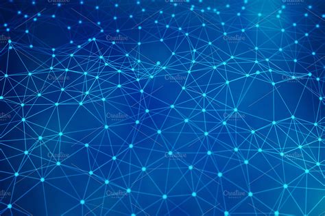 Blue Network Connection Lines Futuristic Background For Technology Concept Abstract