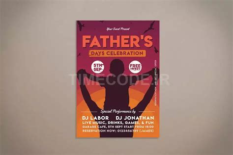 دانلود فایل لایه باز پوستر روز پدر Father Day تایم کد