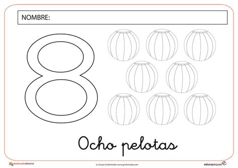 Trabajando En Educación Infantil Otras 10 Fichas Del Número 8