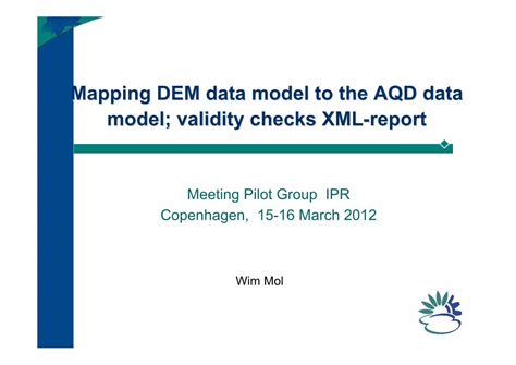 Pdf Mapping Dem Data Model To The Aqd Data Model Validity · Generation Xml File From