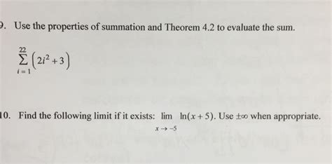 Solved Use The Properties Of Summation And Theorem 4 2 To