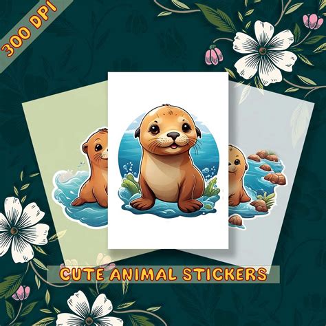Cute Sea Lion Sticker 3 Pngs Masterbundles