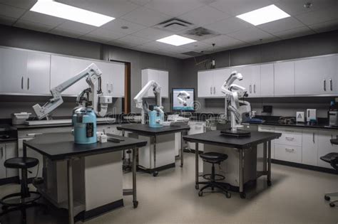 Labs With Cutting Edge Technology Utilizing Robotics And Artificial Intelligence Stock